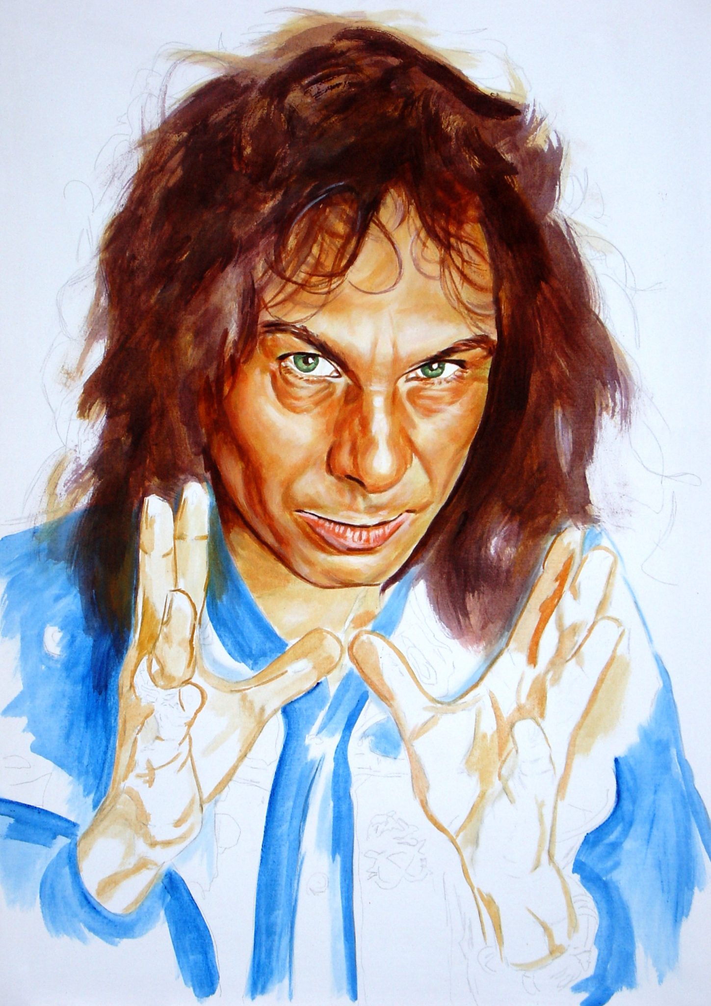Ronnie James Dio painting portrait, poster | acrylics on canvas