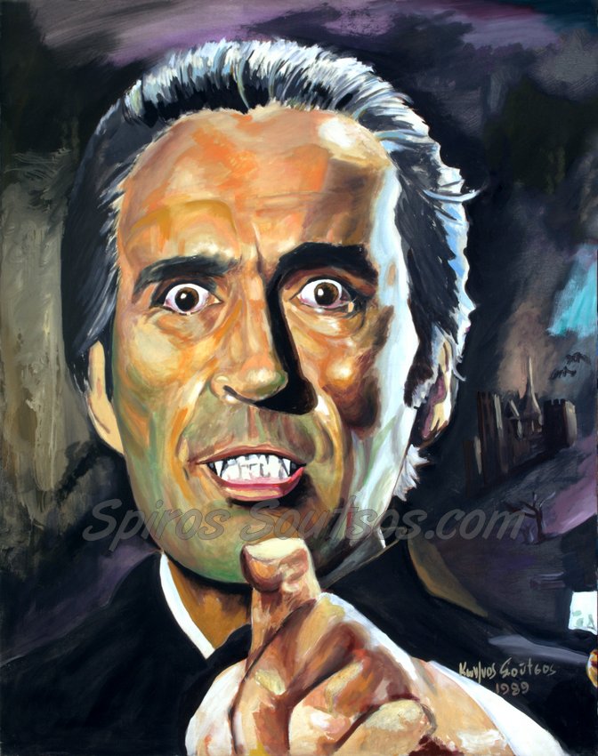 Christopher Lee “Horror Of Dracula” 1958 portrait painting | movie poster