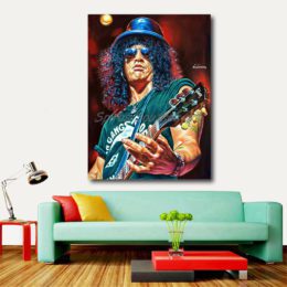 Slash, Guns n' Roses painting portrait | Canvas print, wall poster Art